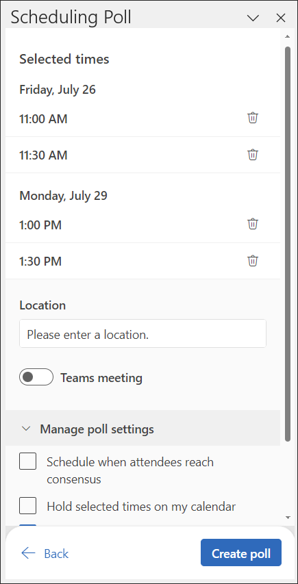 - Outlook: Using Scheduling Poll - Service Portal